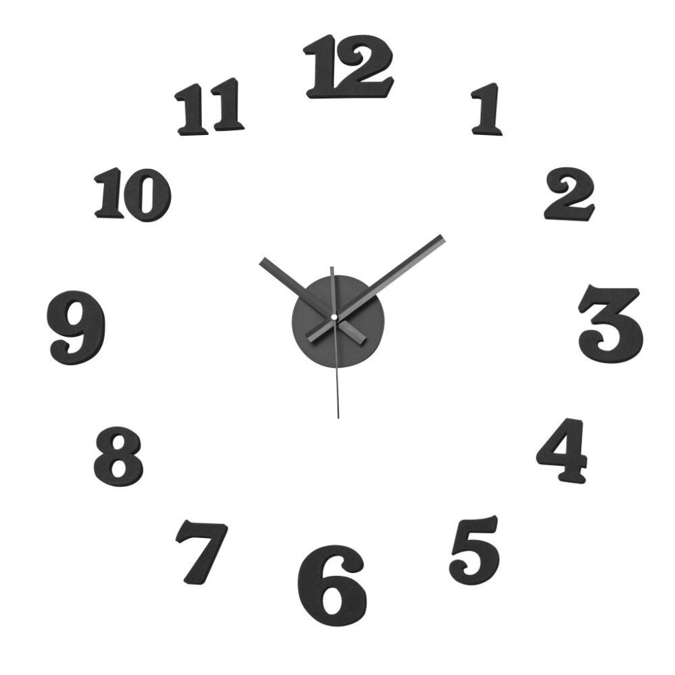 Reloj Wall Sticker Negro 60 X 60 Cm - Comprar Online - Brico Rondón